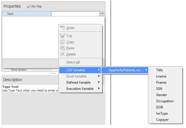How do I use a CSV file to store variables for scenario parameters?