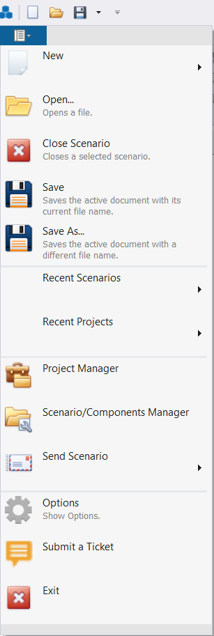 ScenarioBuilder: File Menu