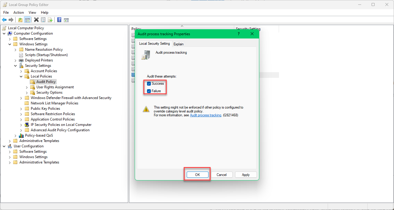 Enabling Windows Process Auditing